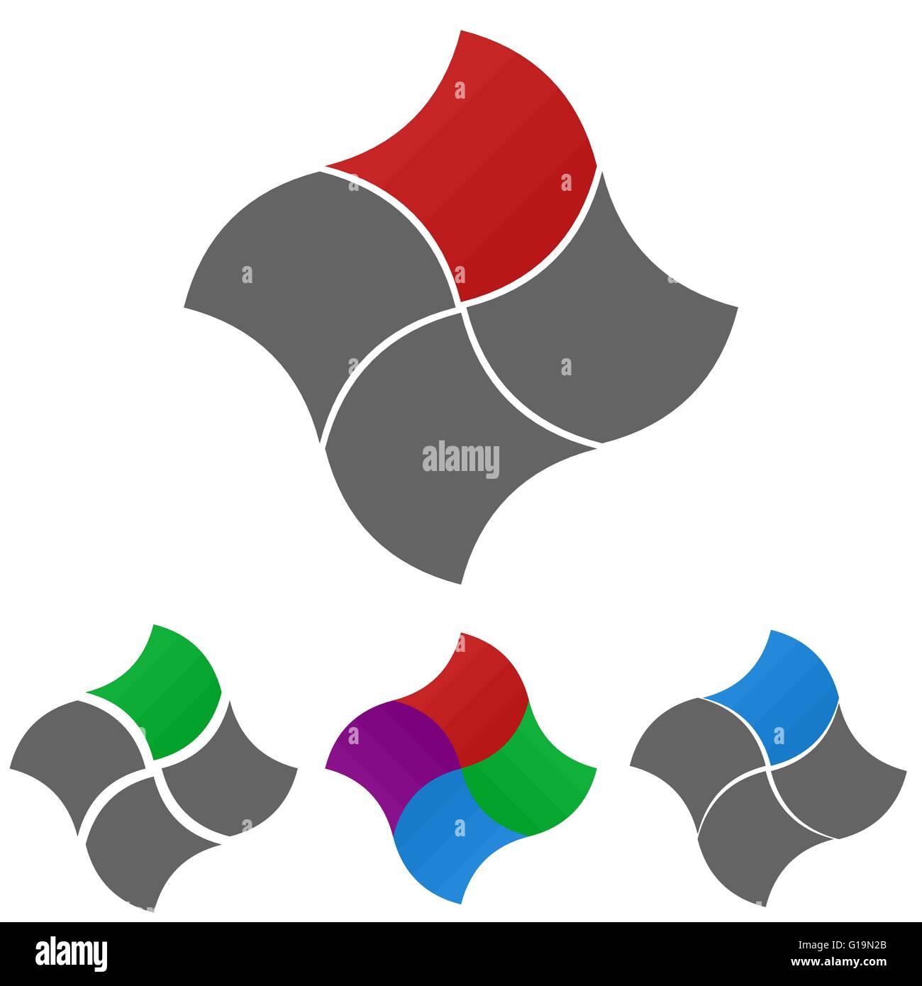 Curved square logo vector design set Stock Vector Image & Art - Alamy