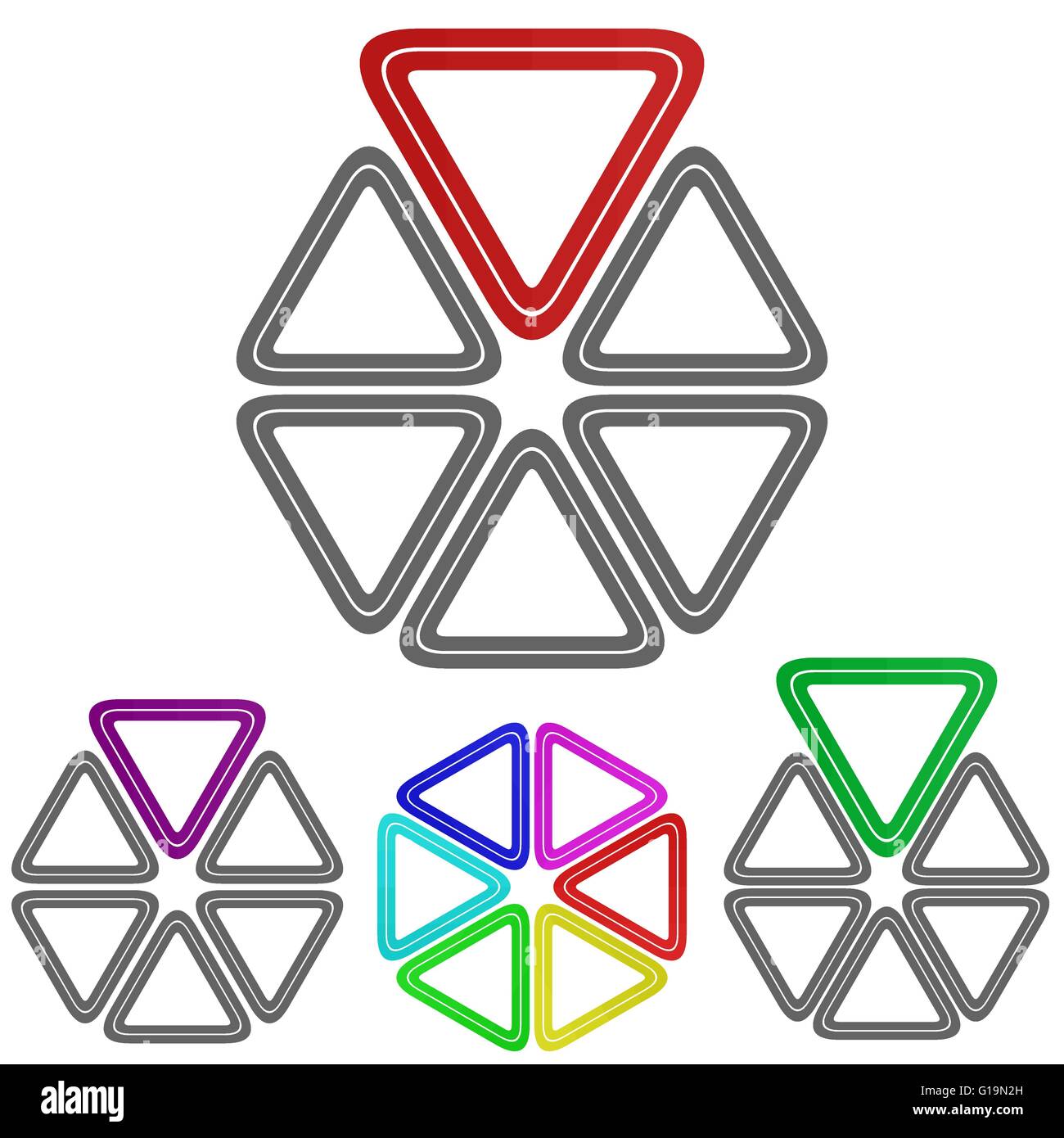 Triangle logo vector design set Stock Vector Image & Art - Alamy