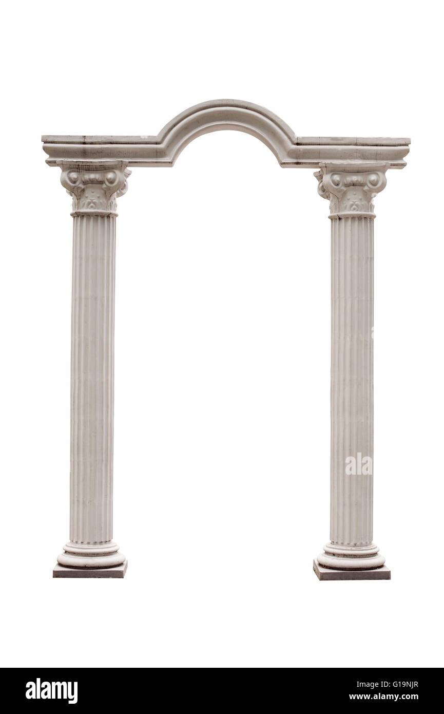 Columns and Arch isolated Stock Photo - Alamy