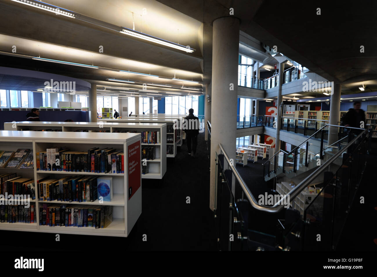 inside Cardiff Library, United kingdom Stock Photo - Alamy