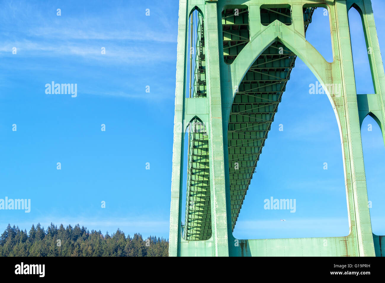 View under the St John's Bridge in Portland, Oregon Stock Photo - Alamy