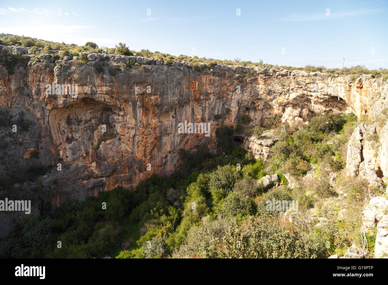 Paradise, Hell (Cennet Cehennem) cave ruins in Mersin, Turkey Stock ...