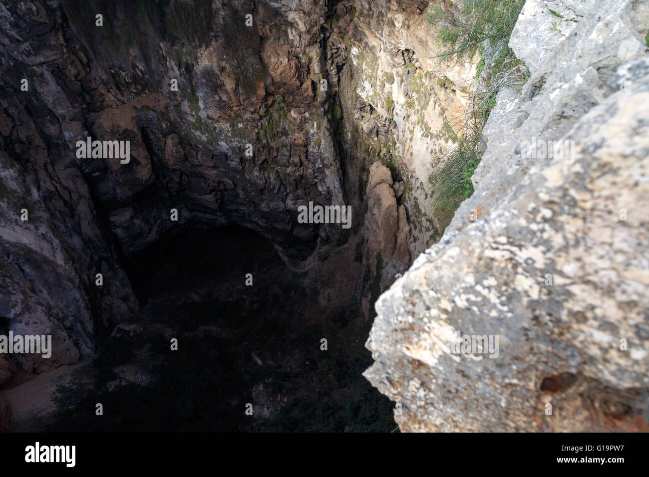 Paradise, Hell (Cennet Cehennem) cave ruins in Mersin, Turkey Stock ...