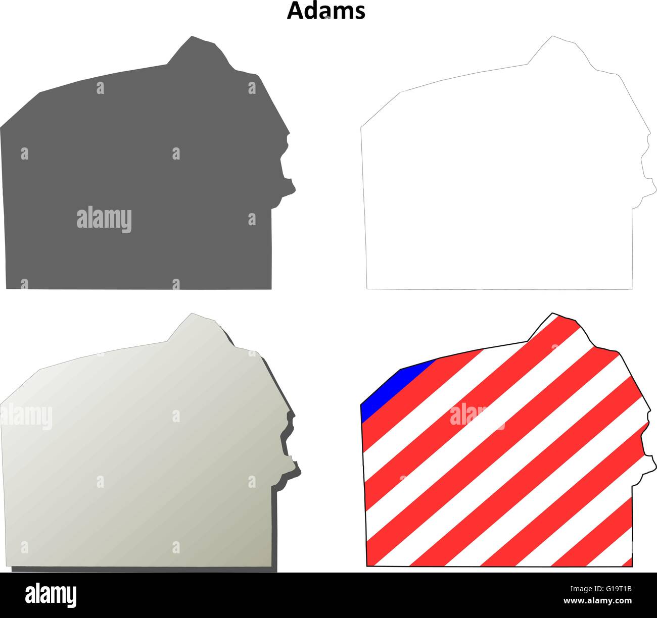 Map of adams hi-res stock photography and images - Alamy