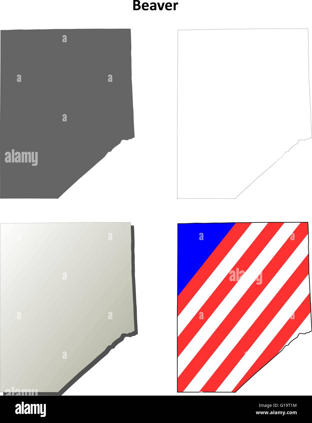 Beaver County, Pennsylvania outline map set Stock Vector Image & Art ...