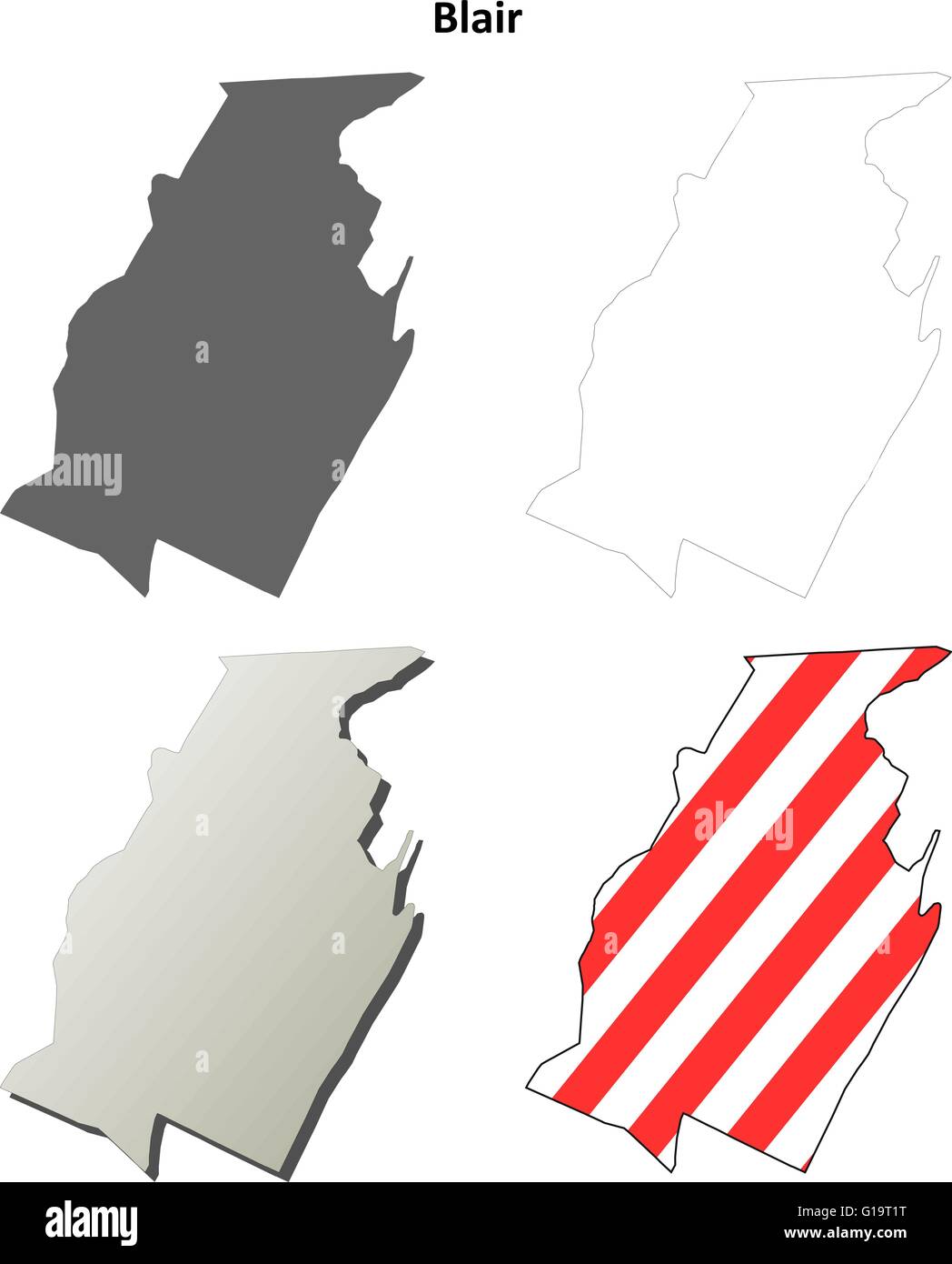 Blair county map hi-res stock photography and images - Alamy