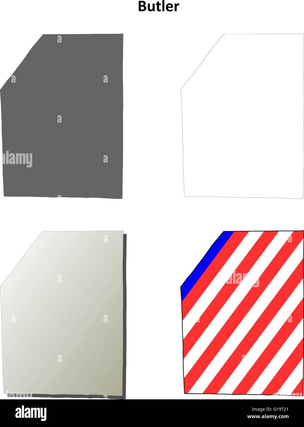 Butler County, Pennsylvania outline map set Stock Vector Image & Art ...