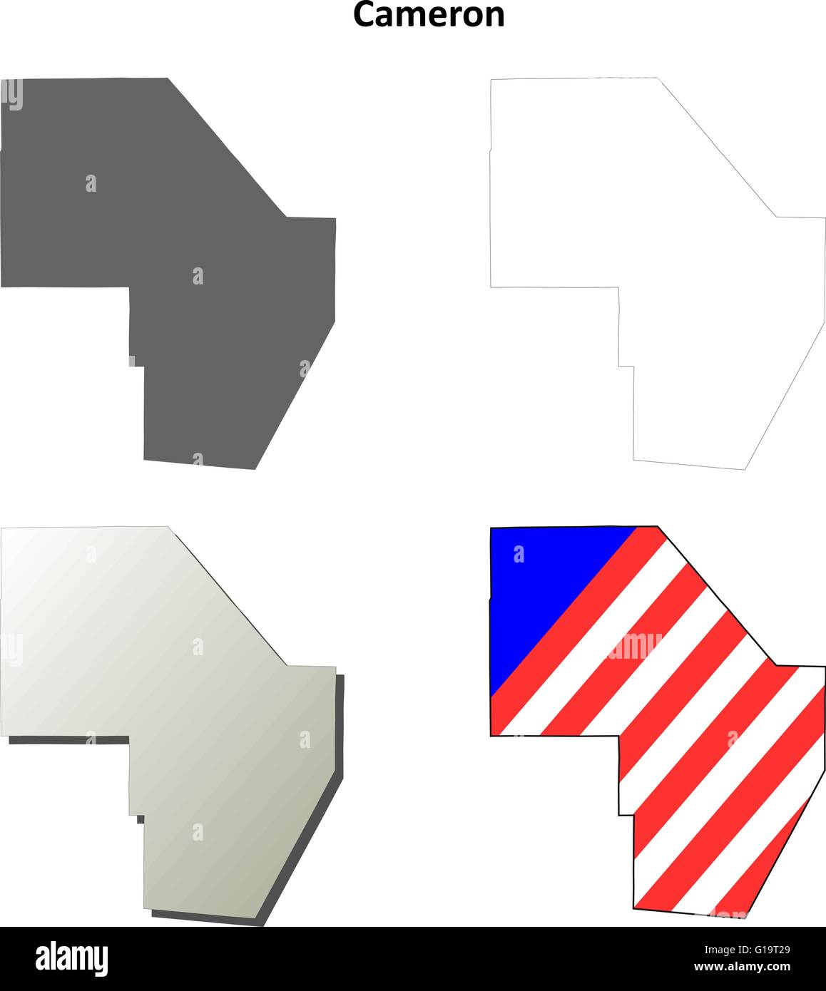 Cameron County, Pennsylvania outline map set Stock Vector Image & Art ...