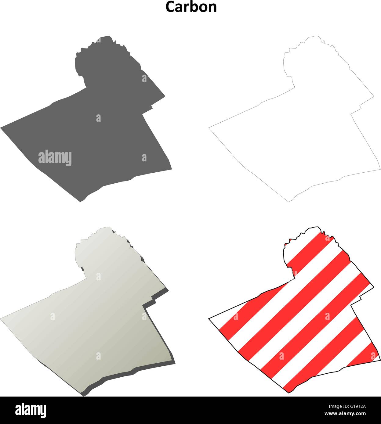 Carbon County, Pennsylvania outline map set Stock Vector Image & Art ...