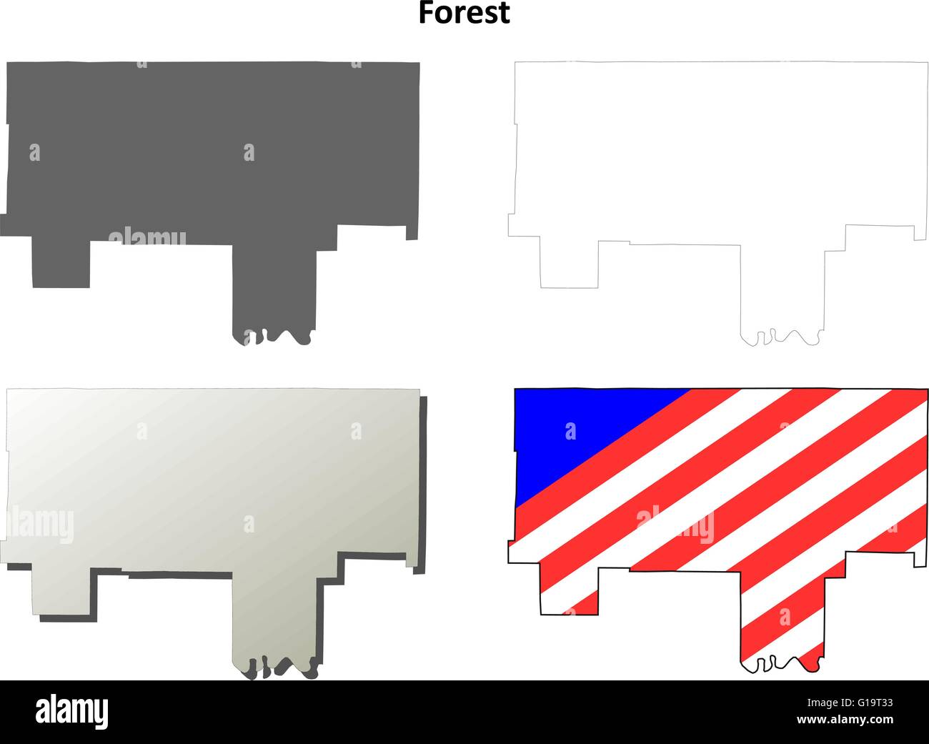 Forest County, Pennsylvania outline map set Stock Vector Image & Art ...