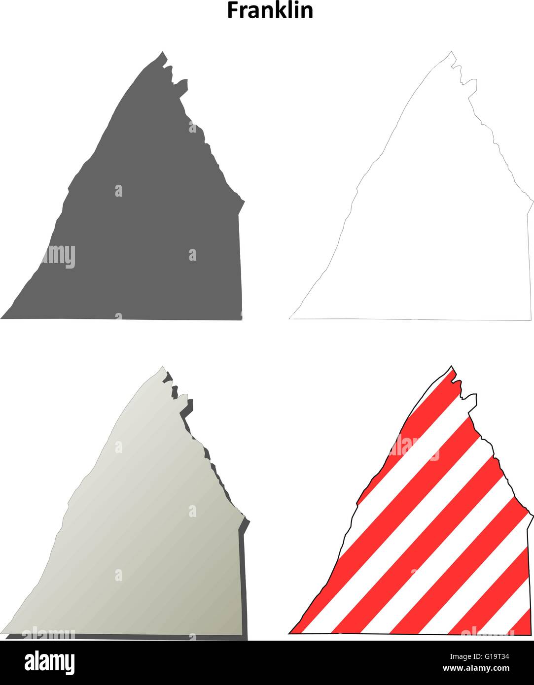 Franklin County, Pennsylvania outline map set Stock Vector Image & Art ...