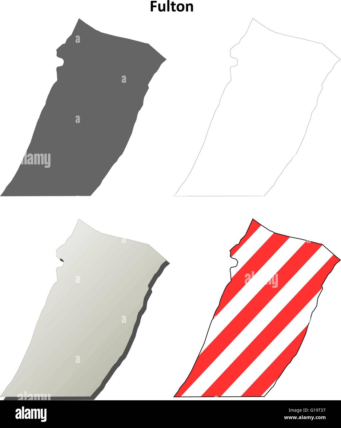 Fulton County, Pennsylvania outline map set Stock Vector Image & Art ...