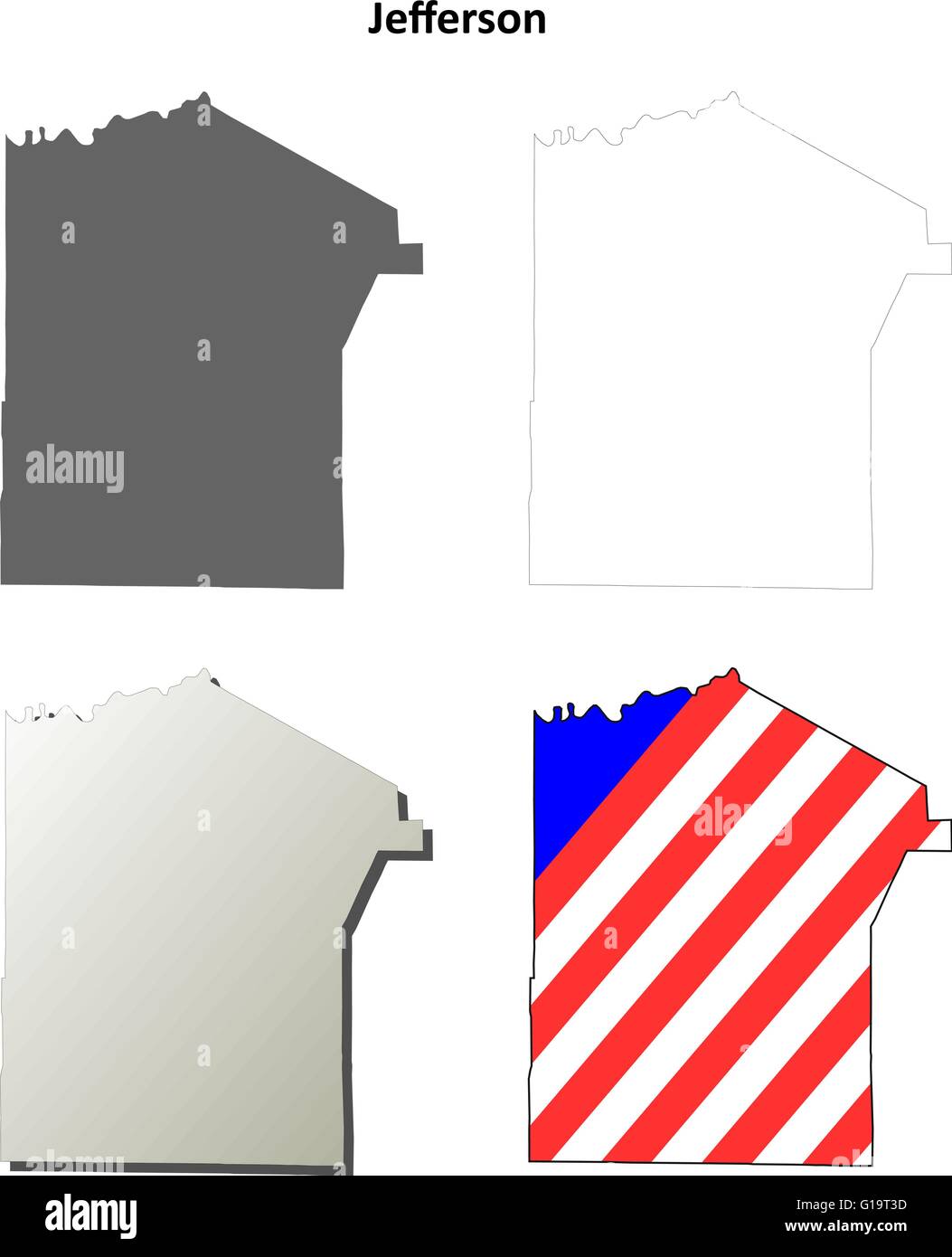 Jefferson map hi-res stock photography and images - Alamy