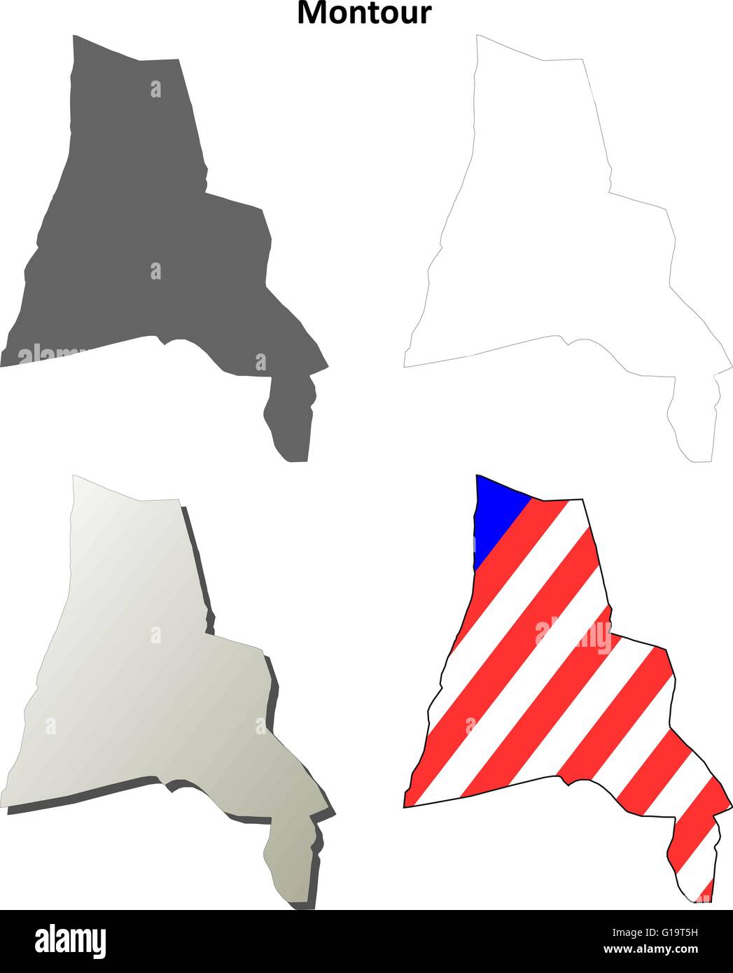 Montour County, Pennsylvania outline map set Stock Vector Image & Art ...