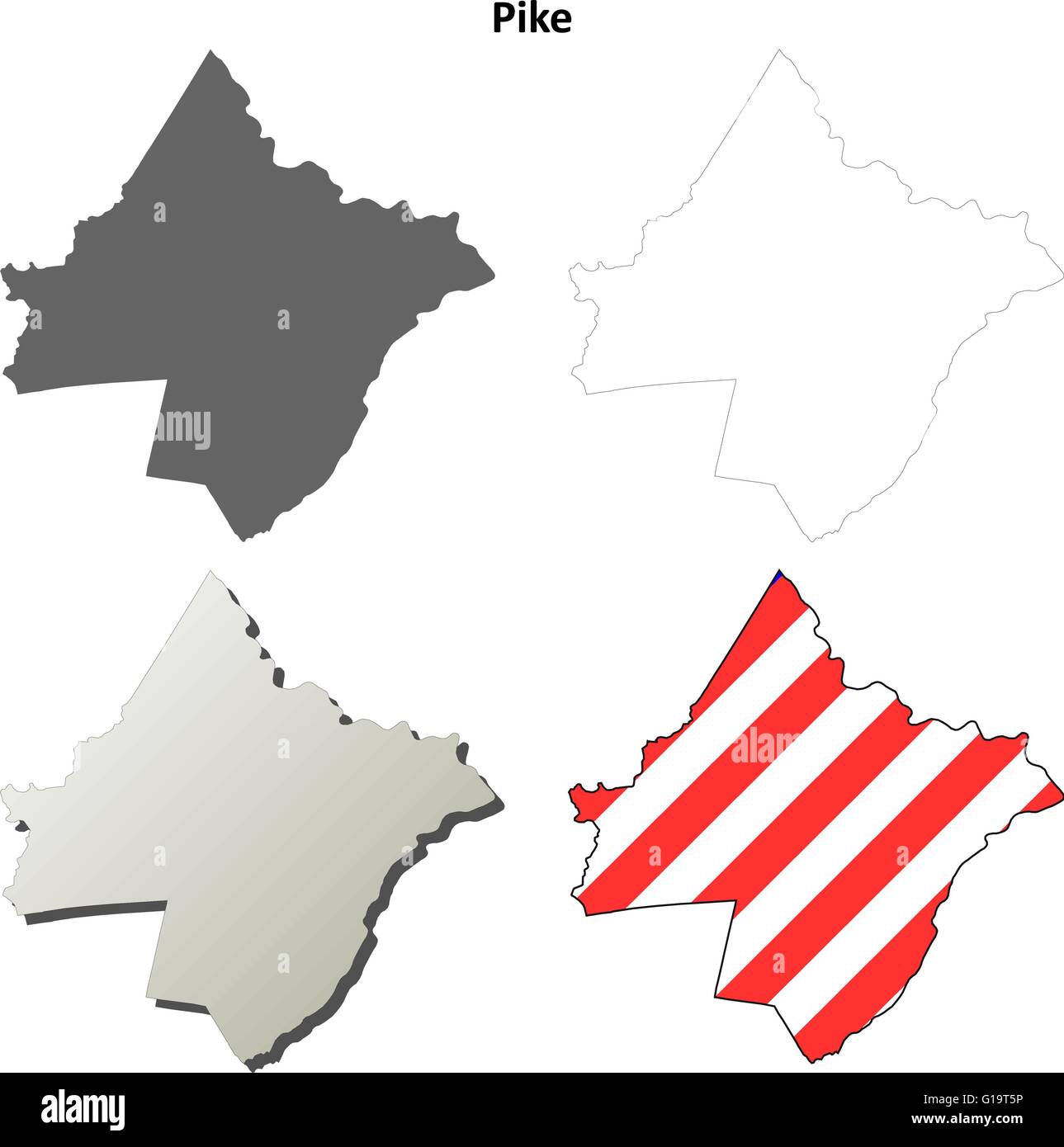 Pike County, Pennsylvania outline map set Stock Vector Image & Art - Alamy