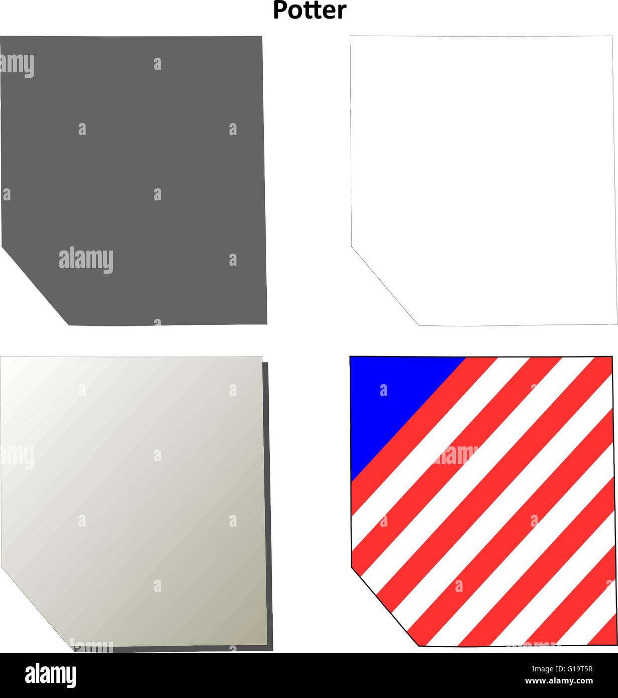 Potter County, Pennsylvania outline map set Stock Vector Image & Art ...