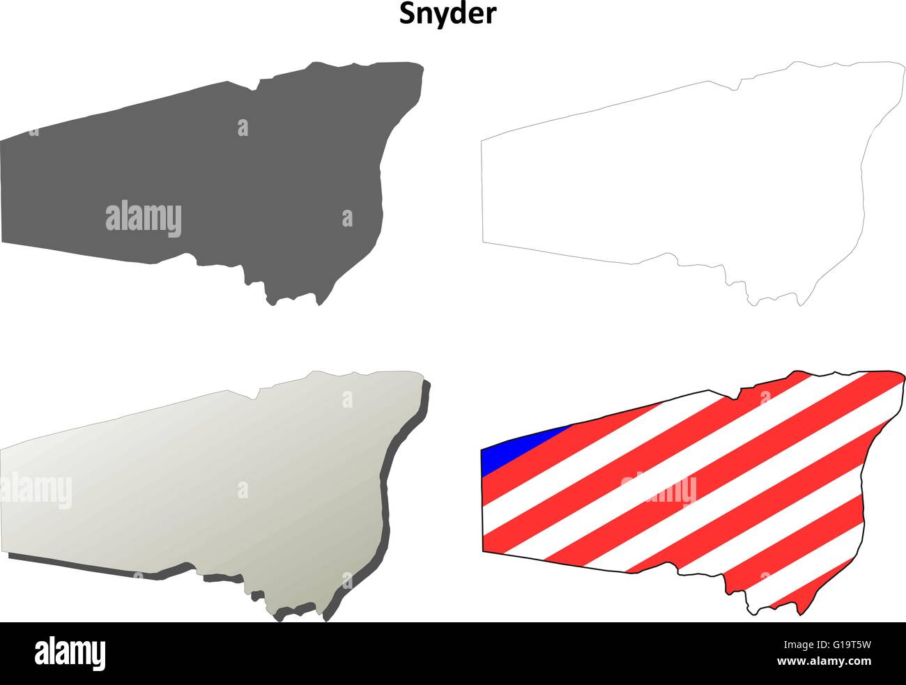 Snyder County, Pennsylvania outline map set Stock Vector Image & Art ...