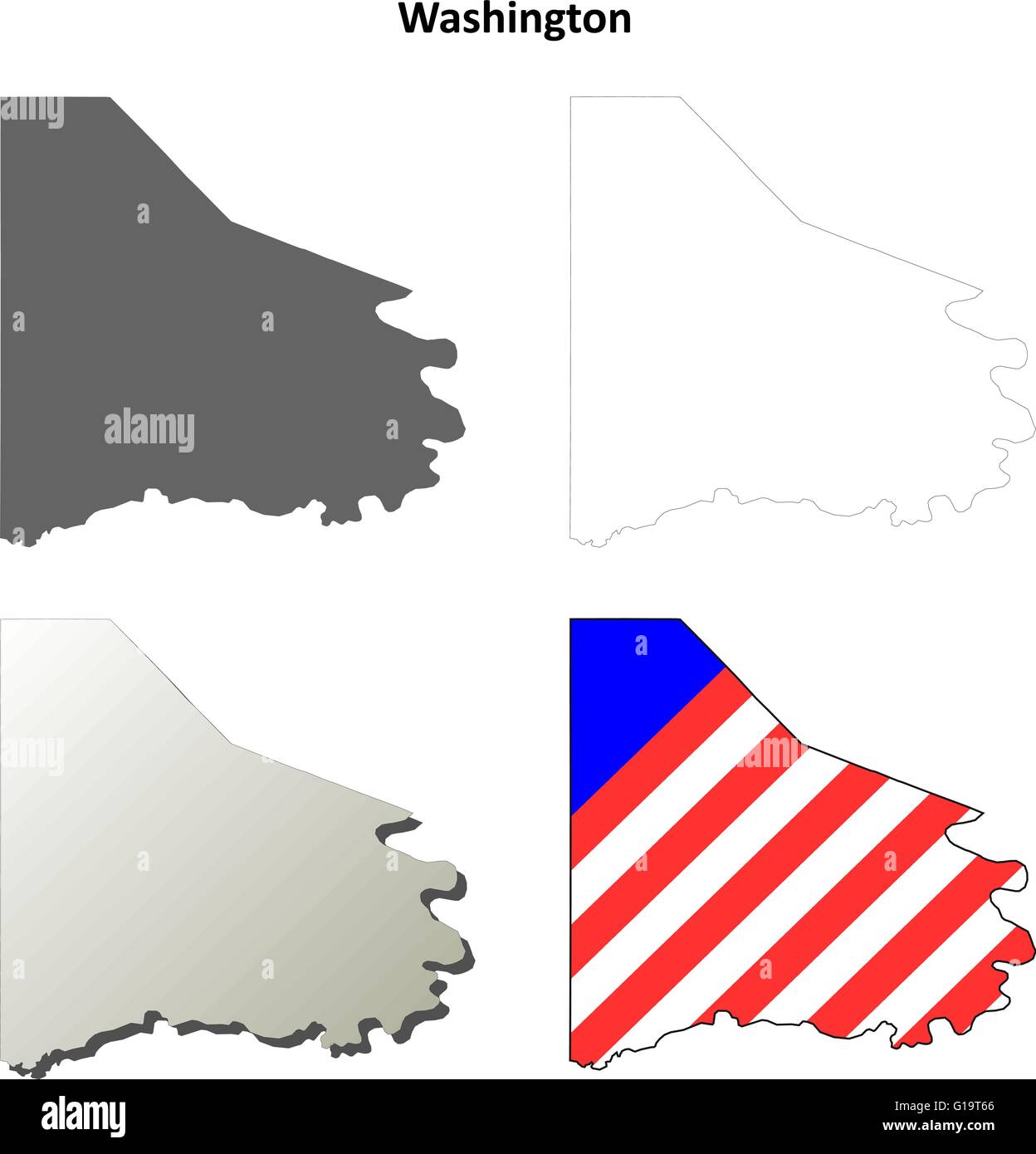 Washington County, Pennsylvania outline map set Stock Vector Image ...