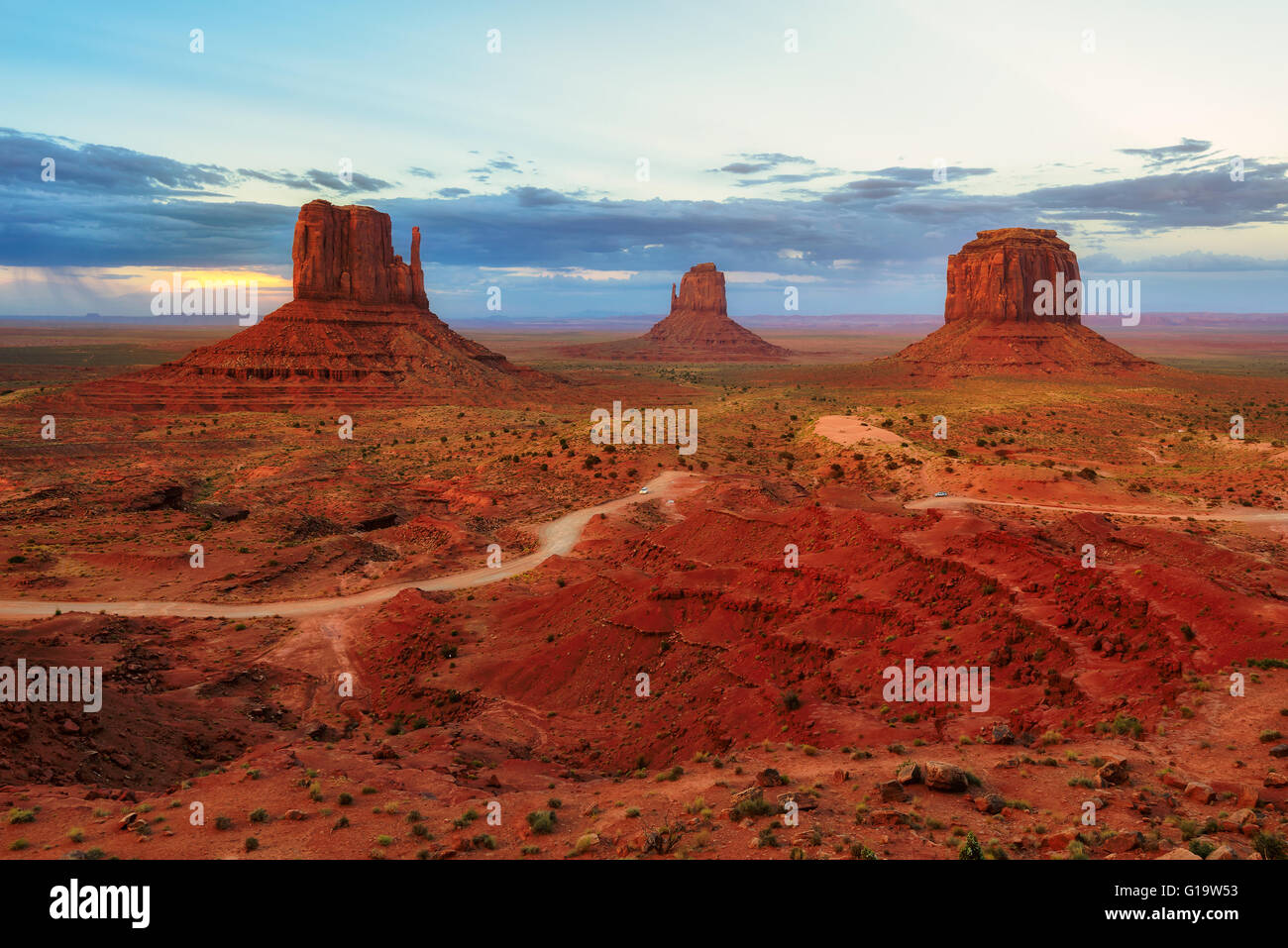 Monument Valley after sunset, Arizona, USA Stock Photo - Alamy