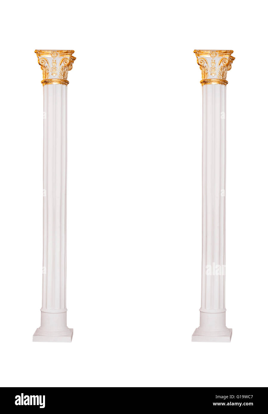 Greek architectural column isolated on white background Stock Photo - Alamy