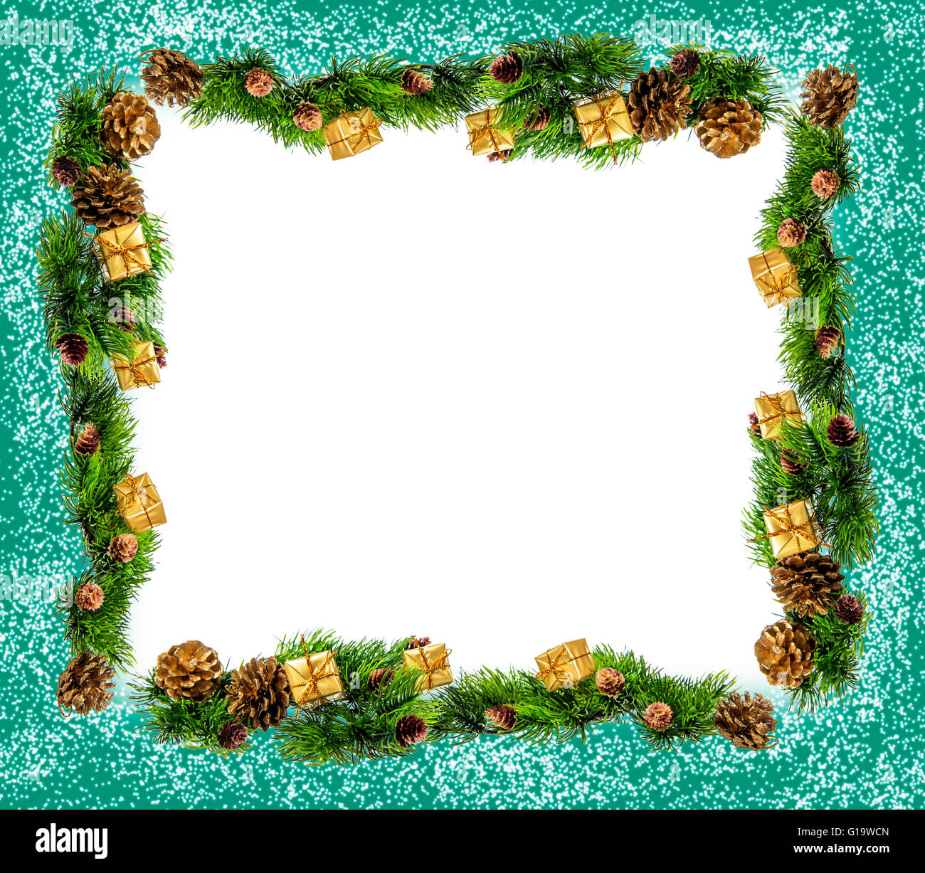 Winter christmas greenery border holly hi-res stock photography and ...