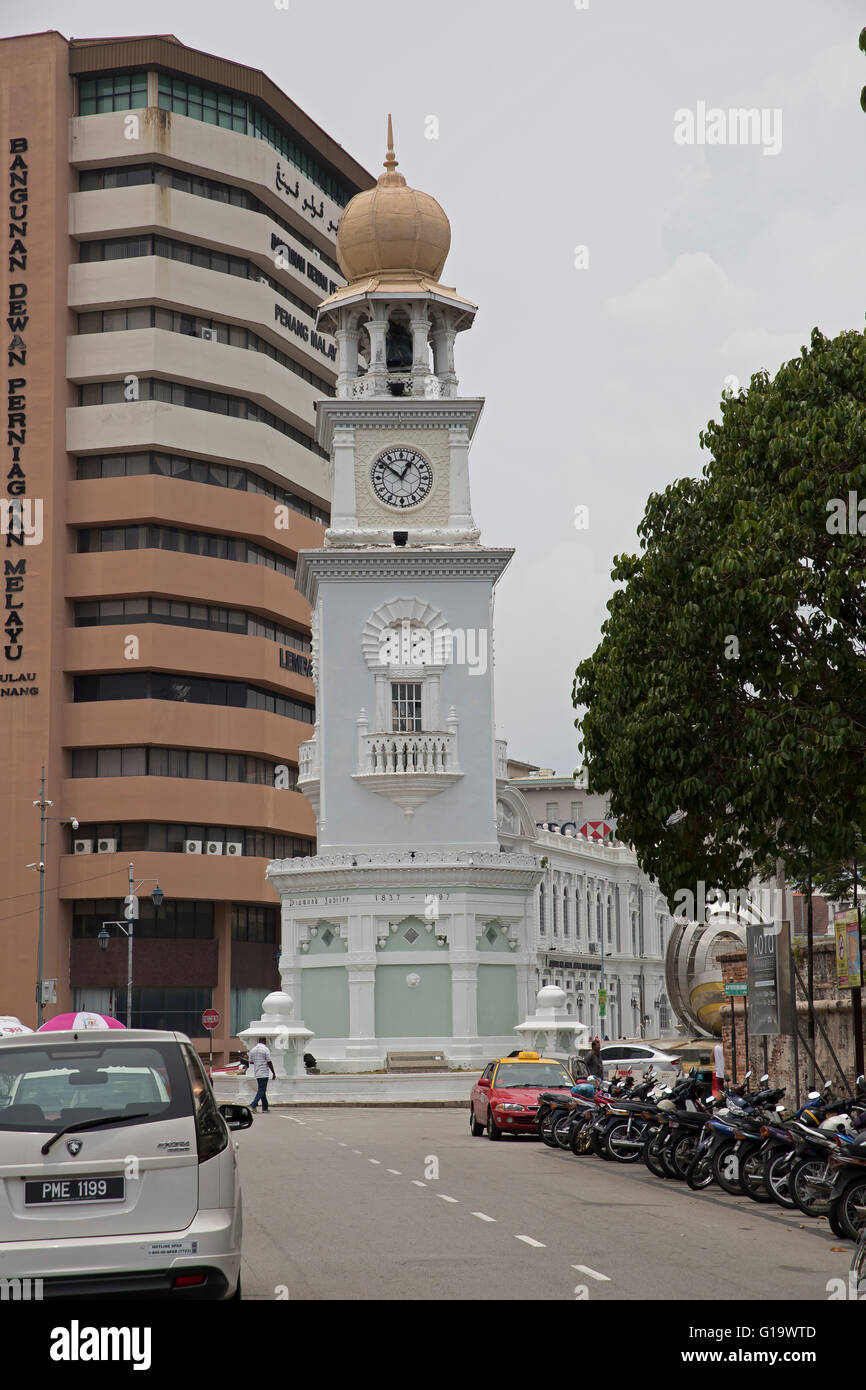 The Queen Victoria Memorial Clock Tower in Georgetown Penang Stock ...
