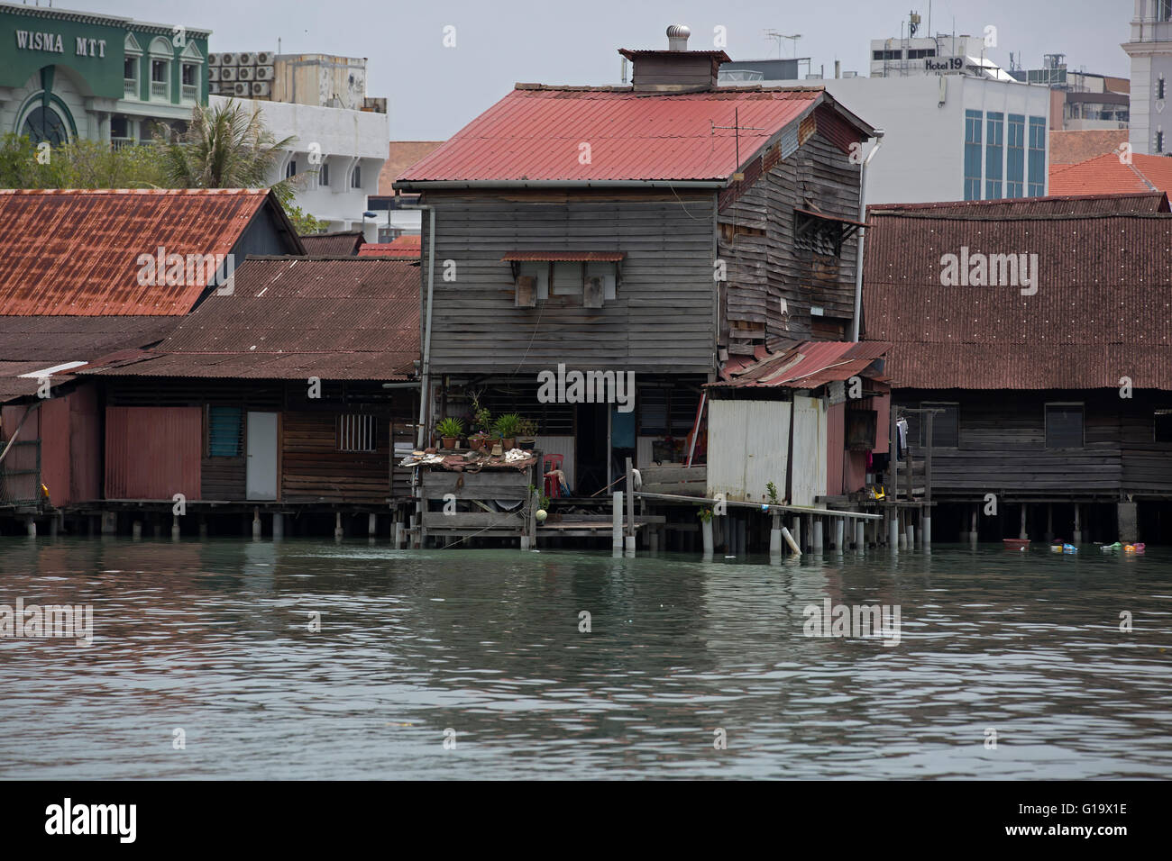 Chew Jetty, UNESCO World heritage site in Penang Malaysia Stock Photo ...