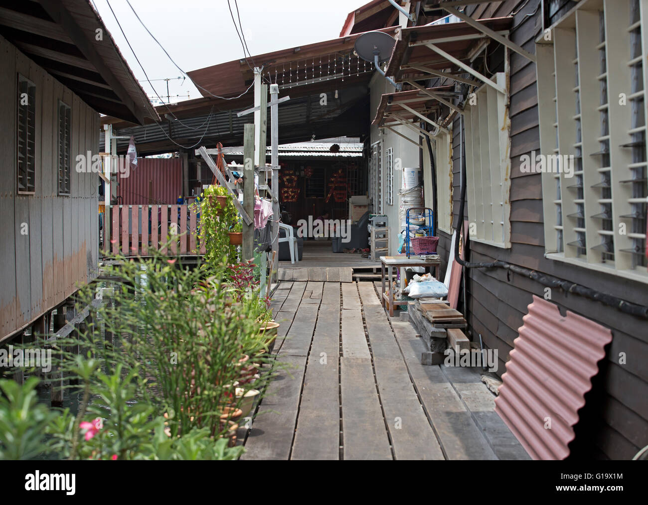 Chew Jetty, UNESCO World heritage site in Penang Malaysia Stock Photo ...