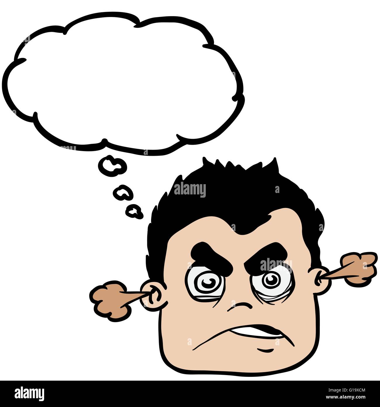 angry boy with thought bubble cartoon Stock Vector Image & Art - Alamy