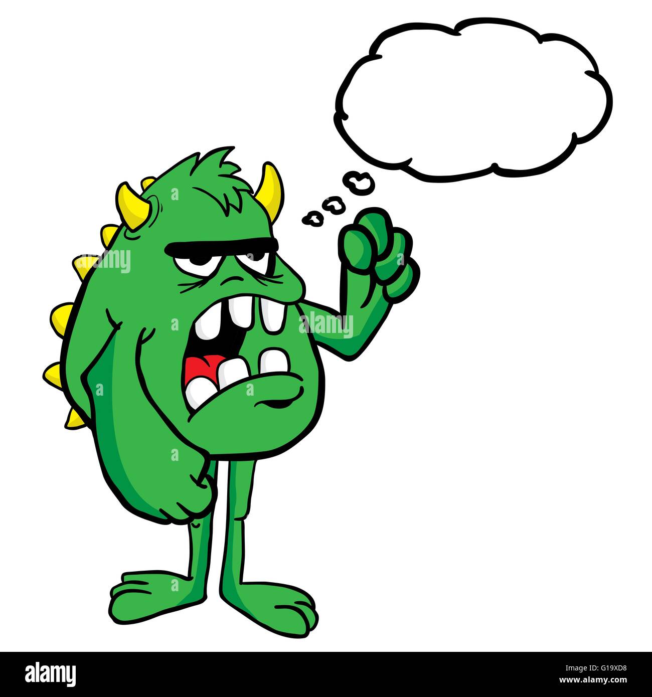 angry monster with thought bubble cartoon Stock Vector Image & Art - Alamy