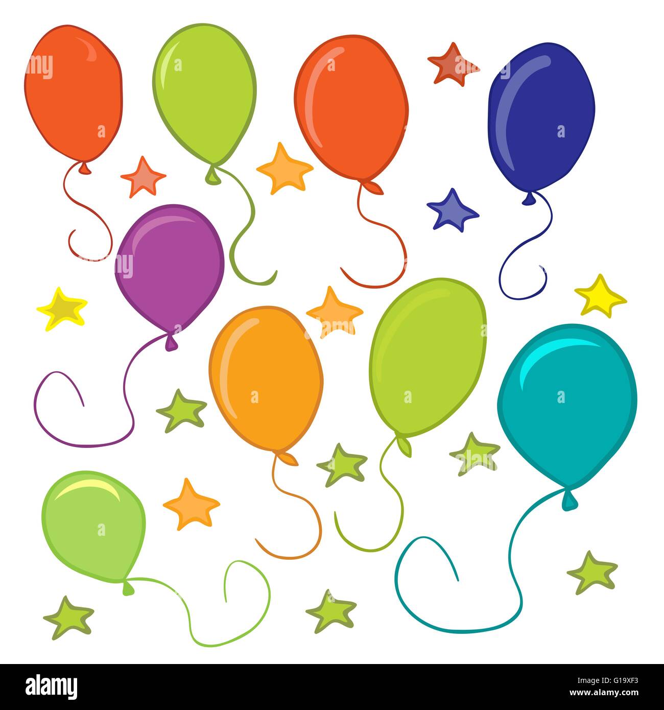 baloons and stars cartoon doodle Stock Vector Image & Art - Alamy