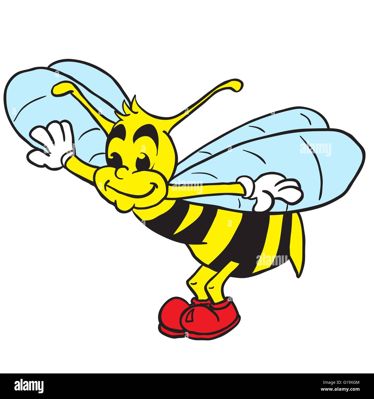 bee cartoon illustration isolated on white Stock Vector Image & Art - Alamy