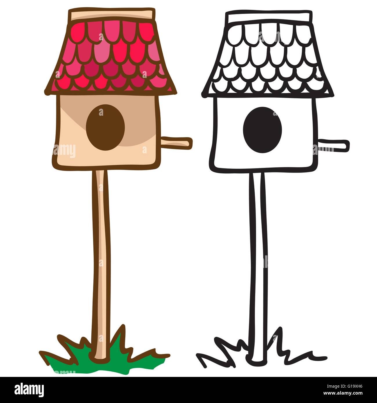 bird house cartoon illustration isolated on white Stock Vector Image ...