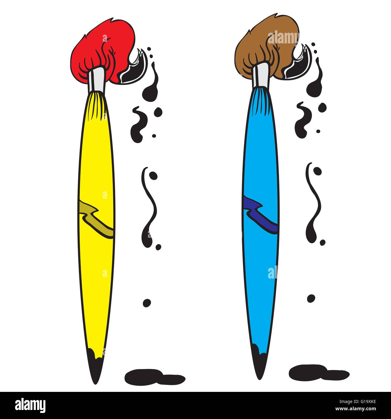 Yellow paint smear brush Stock Vector Images - Alamy