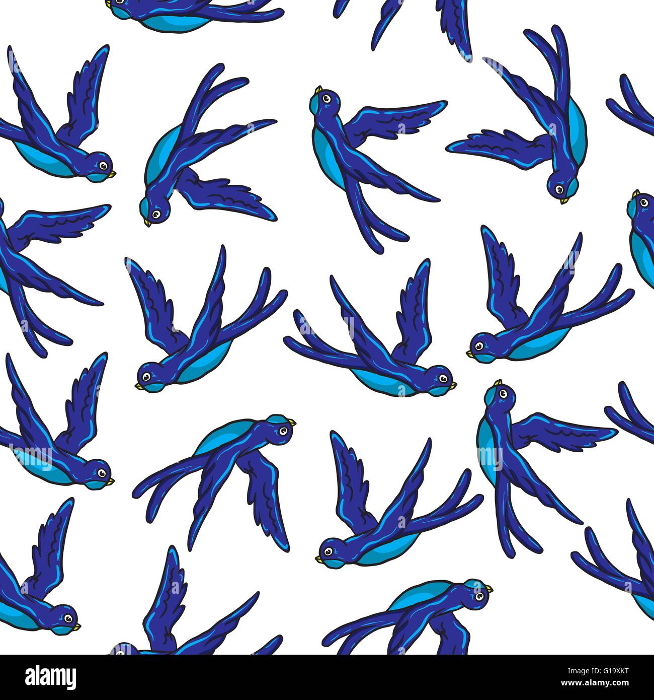 blue bird seamless pattern Stock Vector Image & Art - Alamy