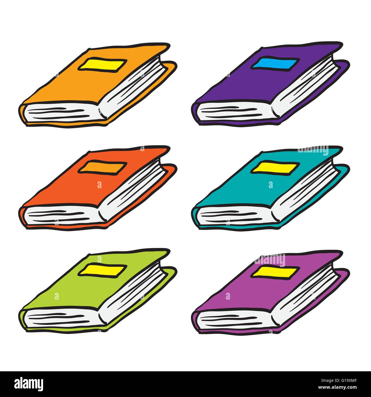 books cartoon doodle isolated on white Stock Vector Image & Art - Alamy