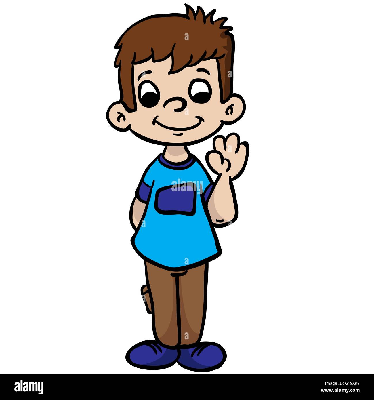 boy wave cartoon illustration Stock Vector Image & Art - Alamy