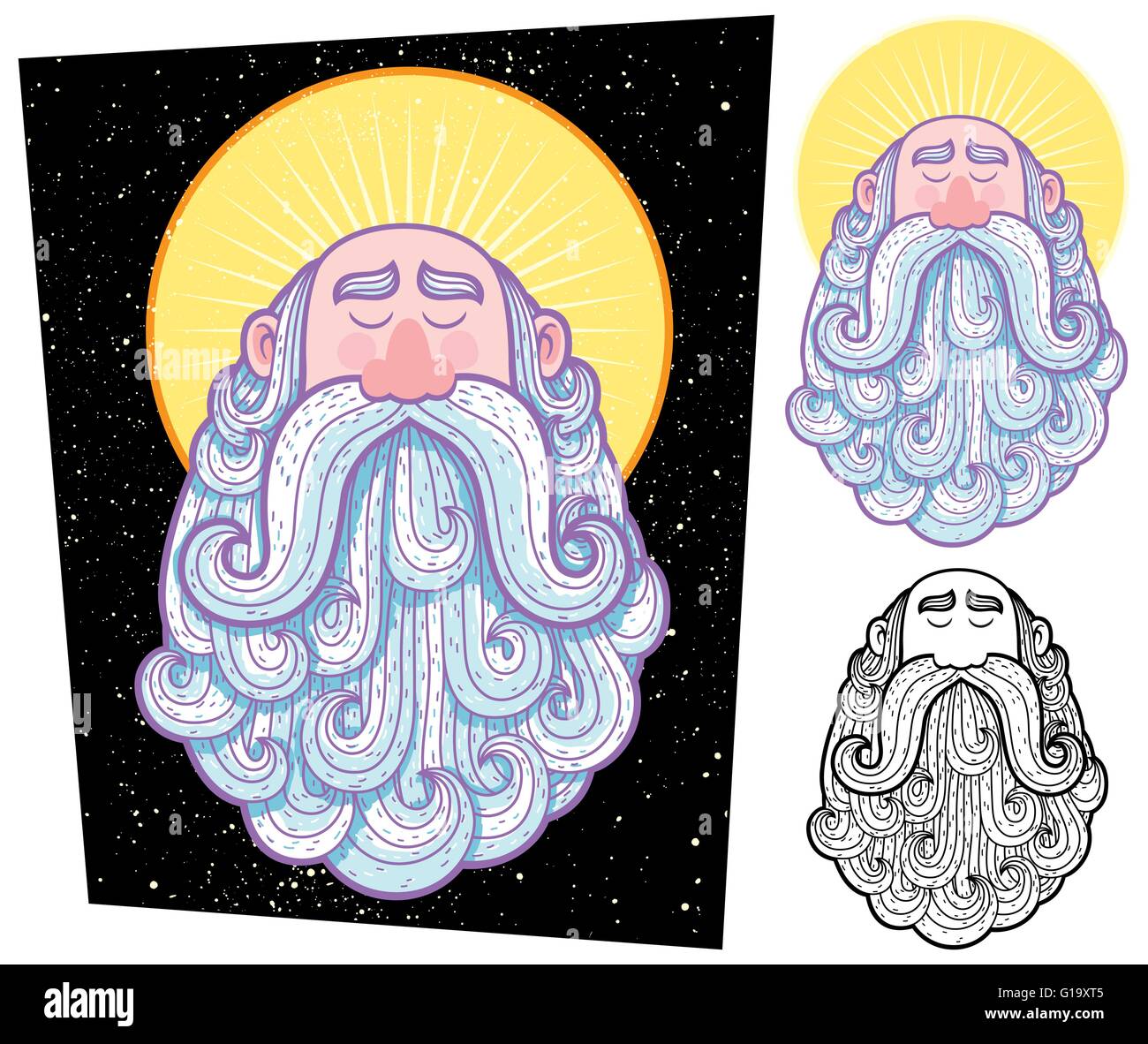 Cartoon illustration of saint in 3 versions Stock Vector Image & Art ...