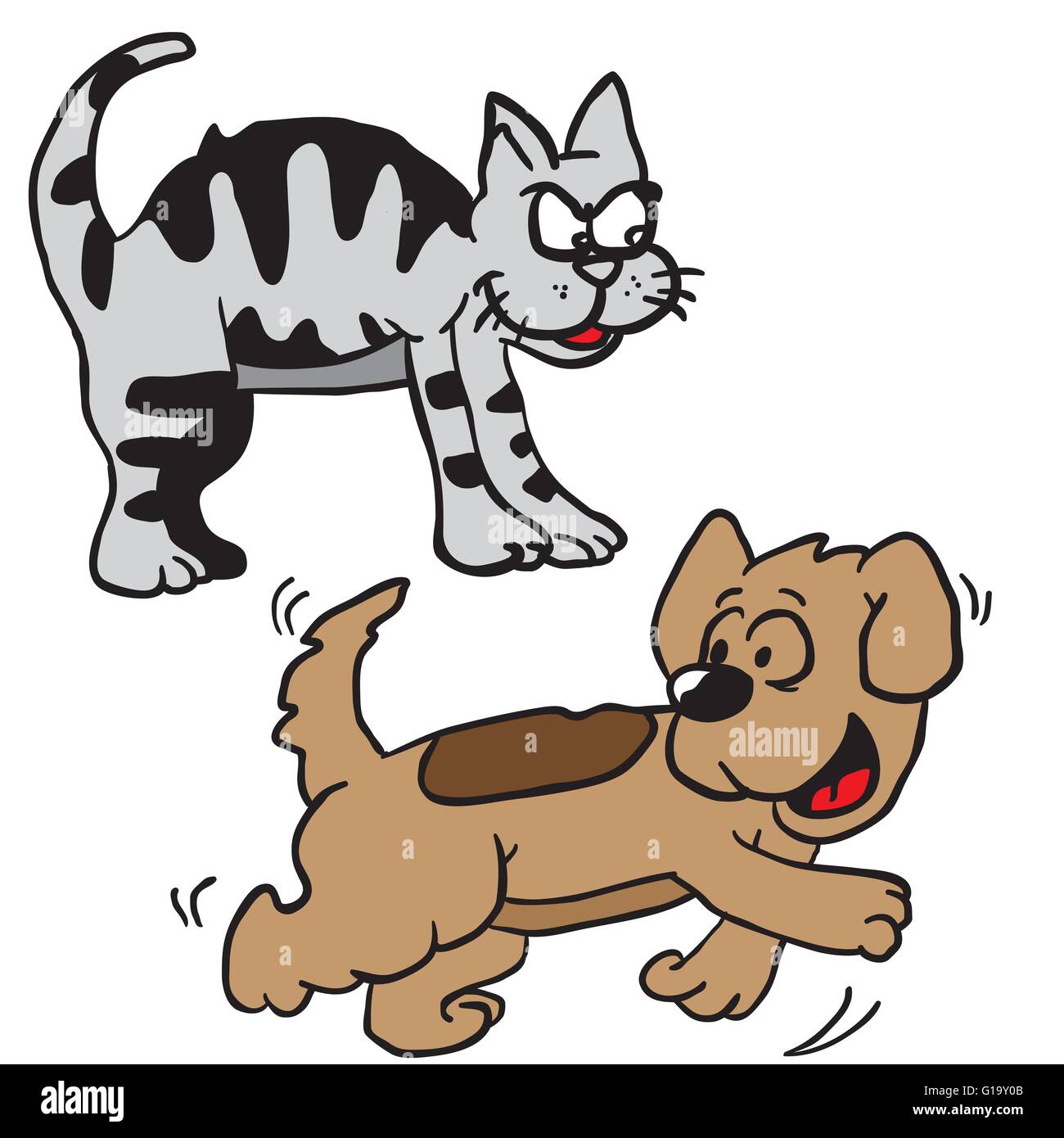 Dog Chasing Cat Cartoon