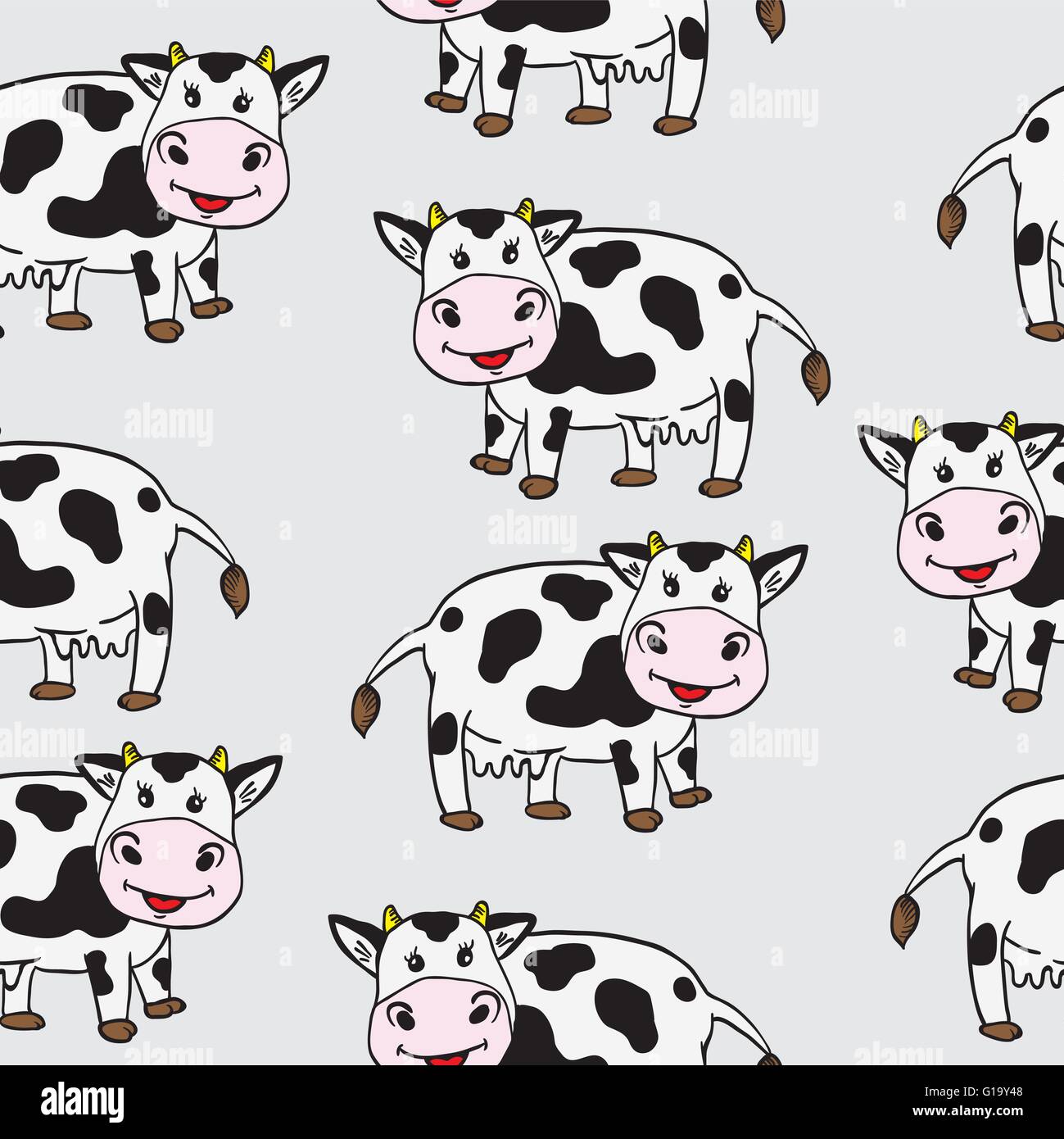 cute cow seamless pattern Stock Vector Image & Art - Alamy