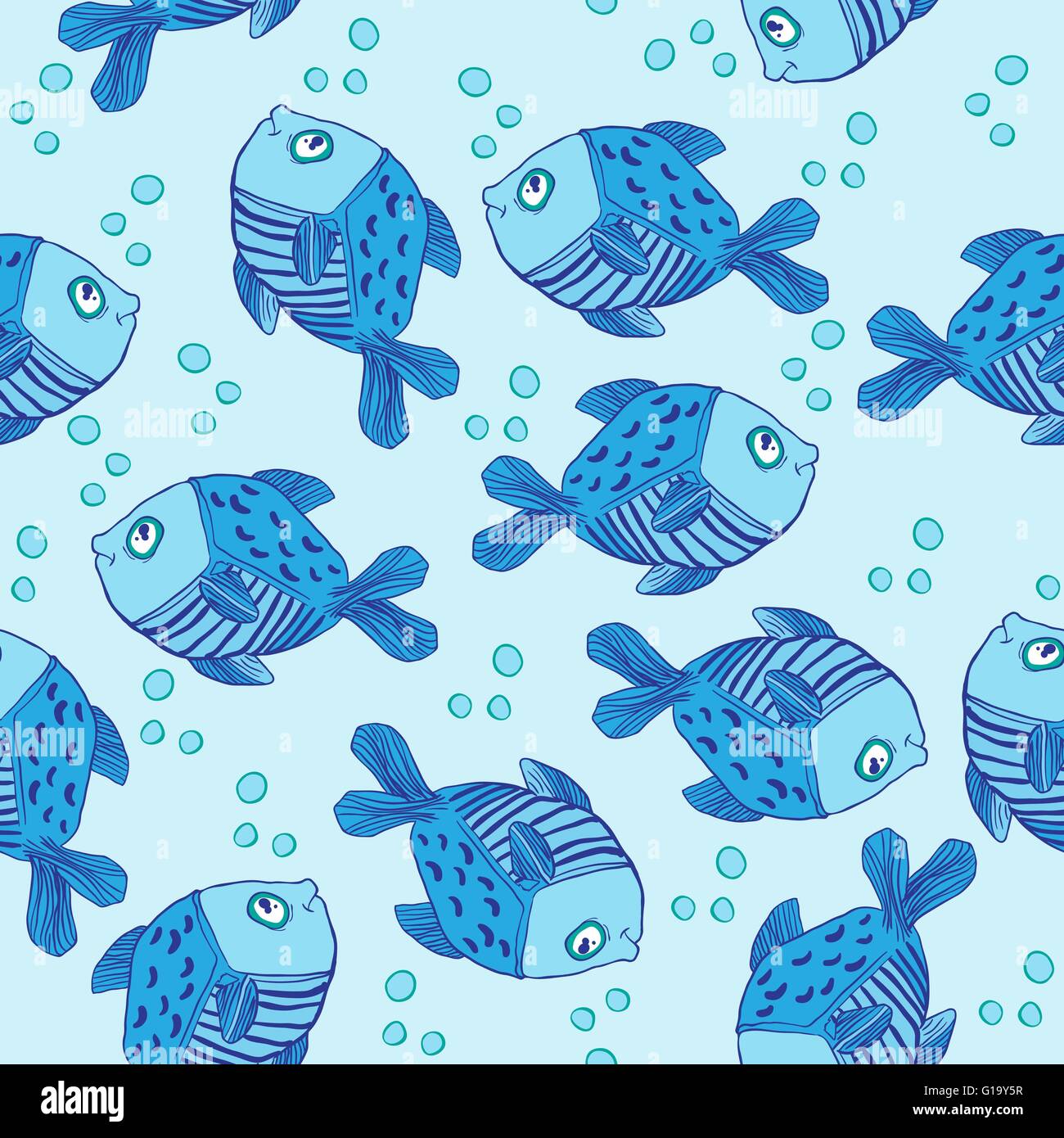 cute fish seamless pattern Stock Vector Image & Art - Alamy