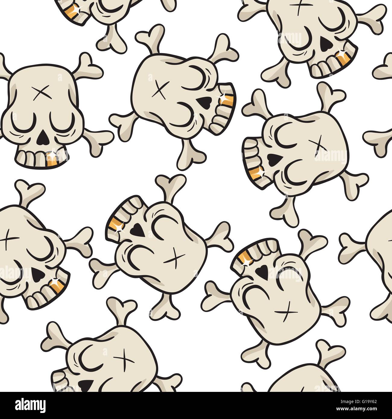 cute skull seamless pattern Stock Vector Image & Art - Alamy