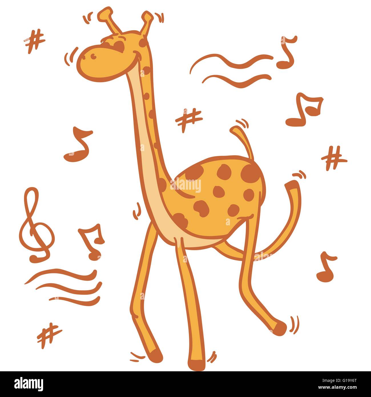 dancing giraffe cartoon doodle Stock Vector Image & Art - Alamy