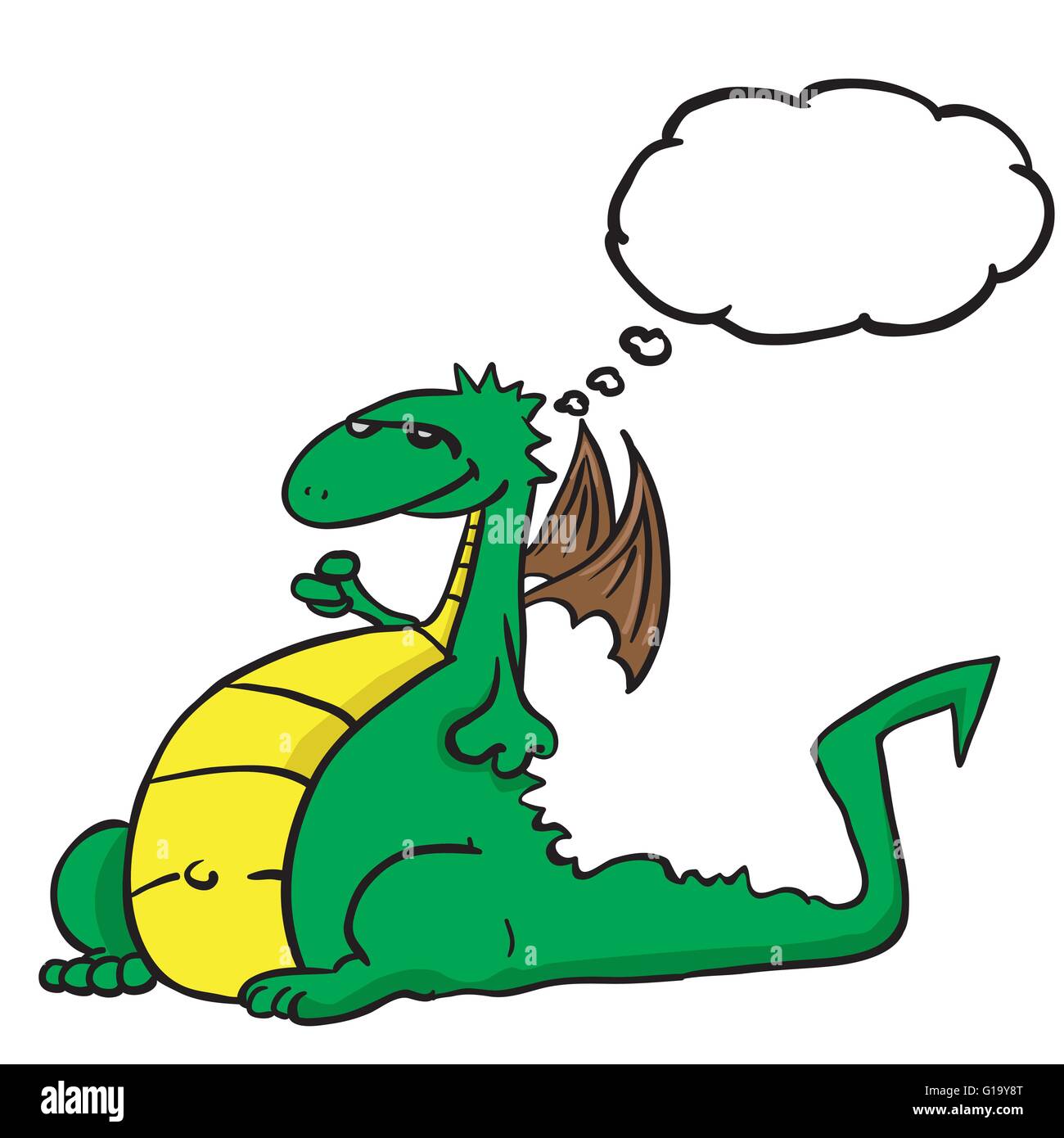 dragon with thought bubble cartoon Stock Vector Image & Art - Alamy