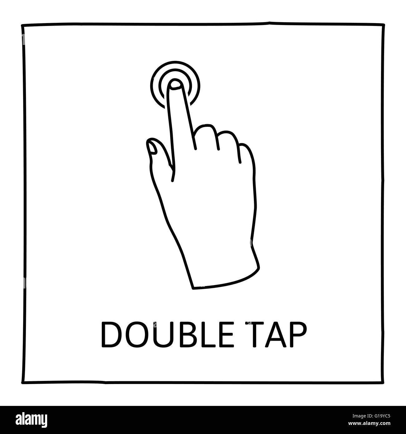 Hand touch tablet doodle Cut Out Stock Images & Pictures - Alamy