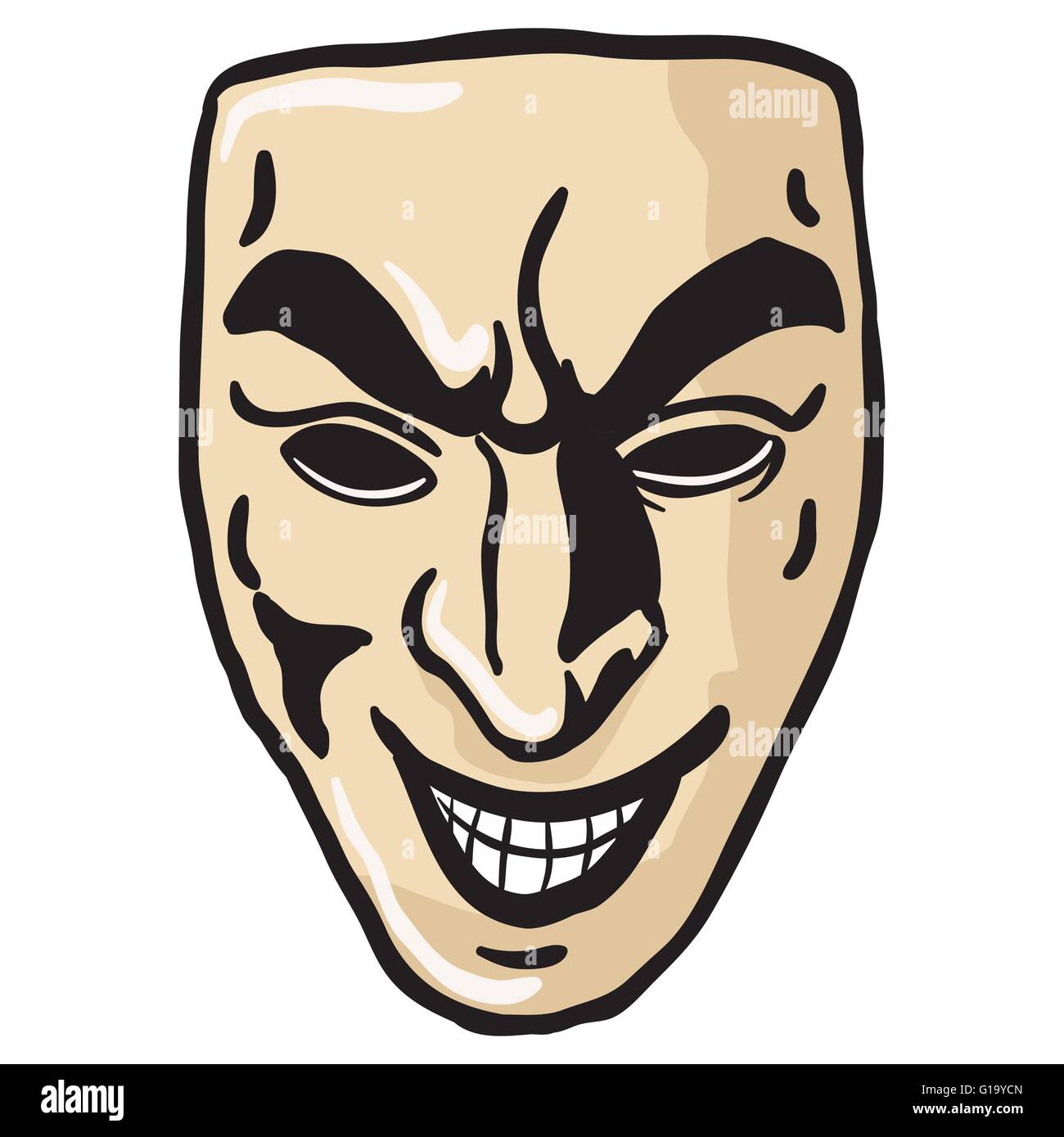 evil smile mask cartoon illustration Stock Vector Image & Art - Alamy