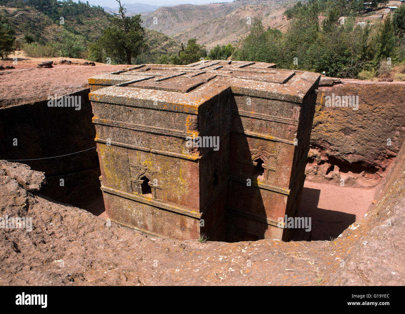 Monolithic rock-cut church of bete giyorgis saint george, Amhara region ...