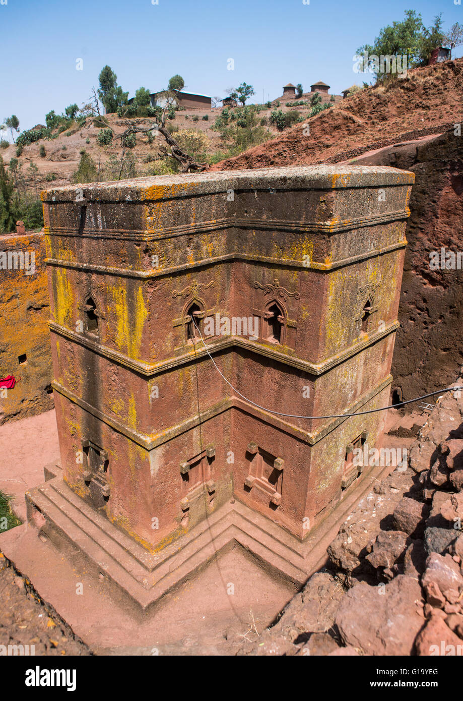 Monolithic rock-cut church of bete giyorgis saint george, Amhara region ...