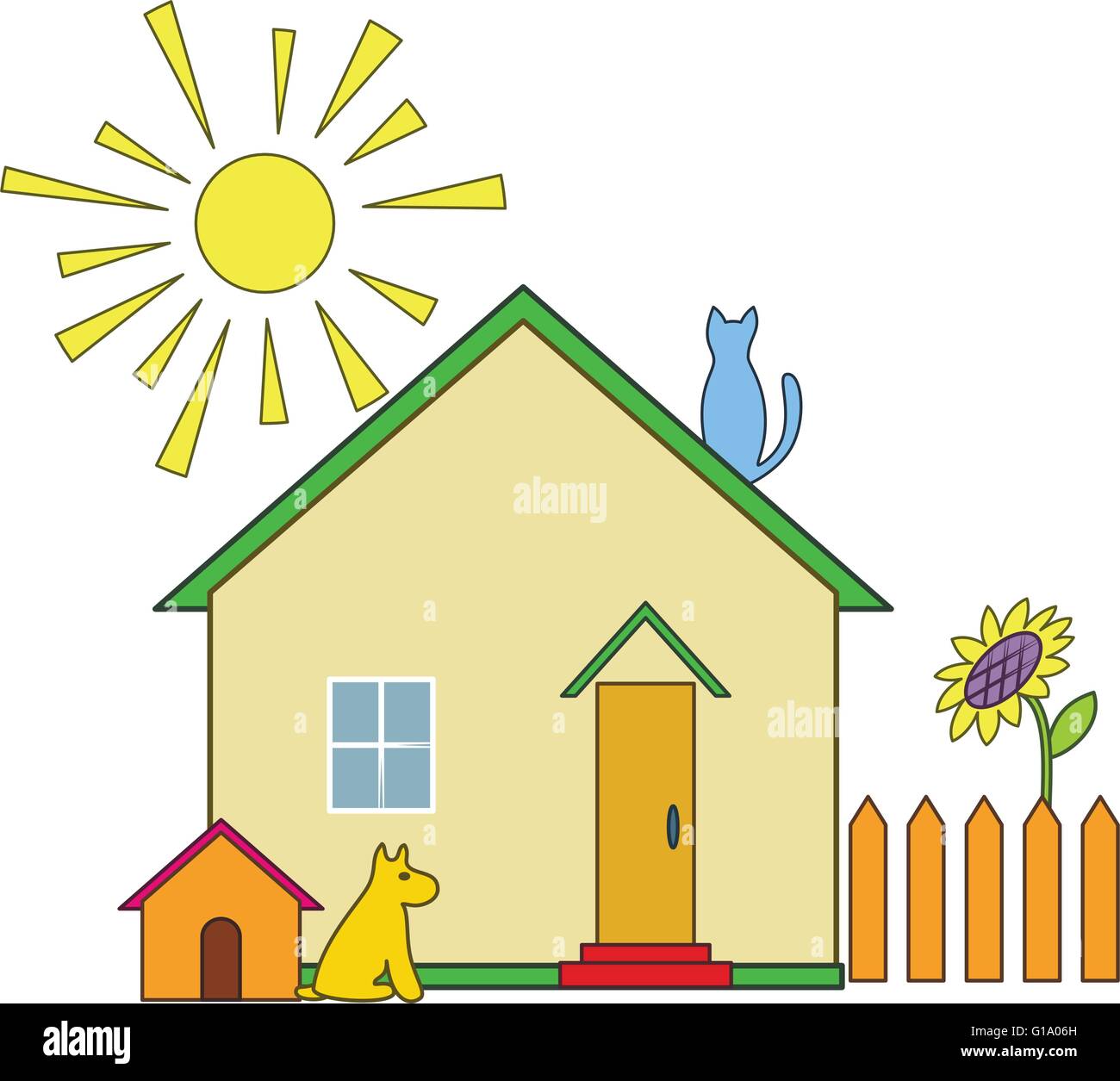 Small house garden Stock Vector Images - Alamy