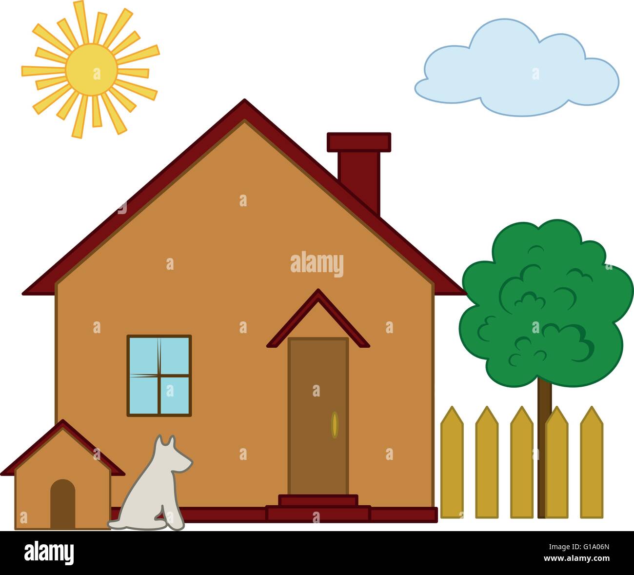 Dog country garden Stock Vector Images - Alamy
